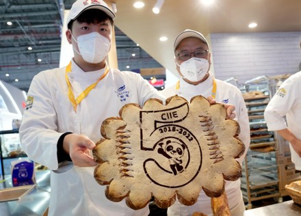 Pastry Chef Shows French Bread Customized Editorial Stock Photo - Stock ...