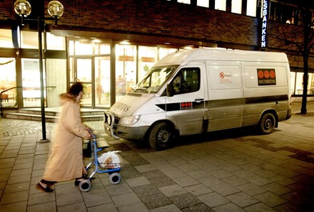 Securitas Cash Transport Vehicle Outside Bank Editorial Stock Photo ...