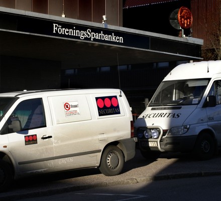 Securitas Cash Transport Vehicle Outside Bank Editorial Stock Photo ...
