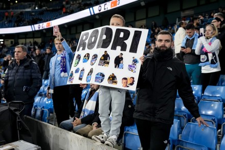 Manchester City Fan Holds Banner Rodri Editorial Stock Photo - Stock ...