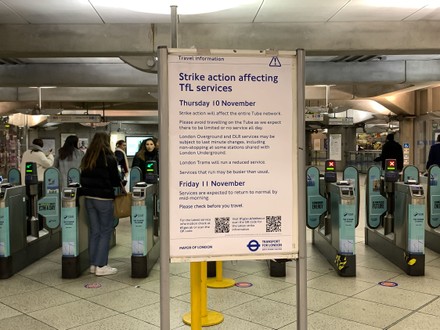 Tfl Notice Westminster Station Informing Customers Editorial Stock ...