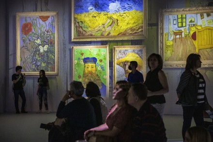 People Visit Exhibition Van Gogh Immersive Editorial Stock Photo ...