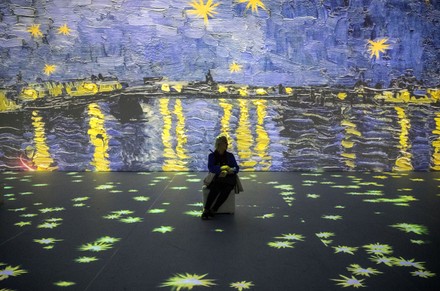 Person Visits Exhibition Van Gogh Immersive Editorial Stock Photo ...