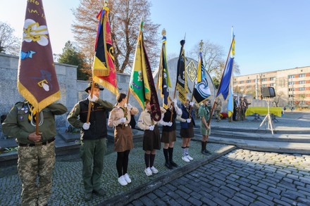 Members Ukrainian Plast Scouting Organization Hold Editorial Stock ...