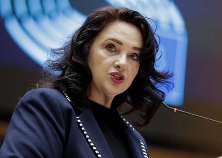 European Commissioner Equality Helena Dalli Speaks Editorial Stock ...