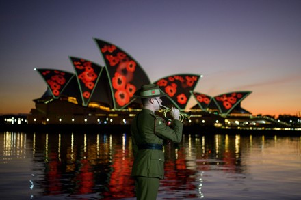 Australian Defence Force Adf Bugler Plays Editorial Stock Photo - Stock ...