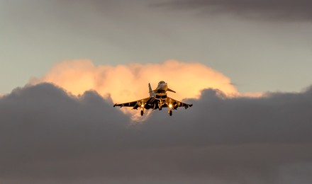 Iconic Typhoon Planes Flying Over Their Editorial Stock Photo - Stock ...