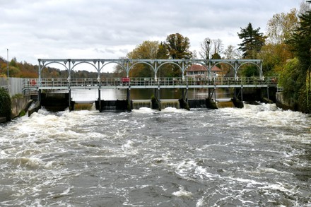 Sluice Gates Opened Marsh Lock By Editorial Stock Photo - Stock Image ...