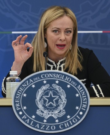 Italian Prime Minister Giorgia Meloni Holds Editorial Stock Photo ...