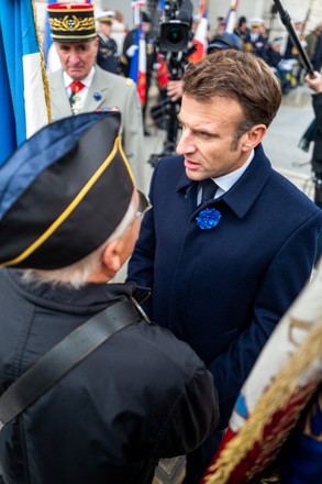 French President Emmanuel Macron Lays Wreath Editorial Stock Photo ...