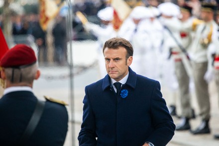 French President Emmanuel Macron Lays Wreath Editorial Stock Photo ...