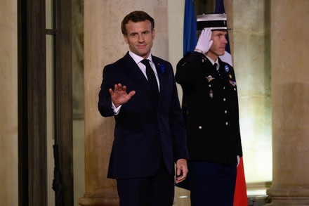 French President Emmanuel Macron Closing Dinner Editorial Stock Photo ...