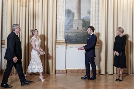 President French Republic Emmanuel Macron Accompanied Editorial Stock ...