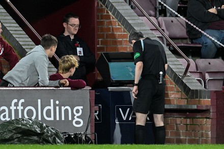 Referee Craig Napier Checks Var During Editorial Stock Photo - Stock ...