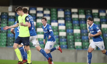 Linfield Vs Glenavon Linfields Daniel Finlayson Editorial Stock Photo ...