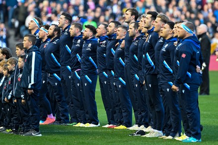Scotland Team Sing National Anthem During Editorial Stock Photo - Stock ...