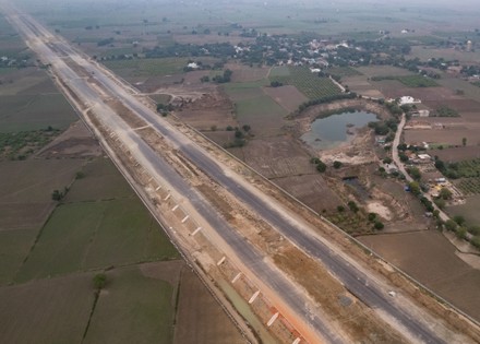 Drone Shot Underconstruction Accesscontrolled Expressway Connecting ...