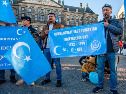 Uyghur People Holding Placards Support Their Editorial Stock Photo ...