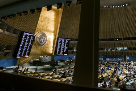 Screens United Nations General Assembly Hall Editorial Stock Photo ...