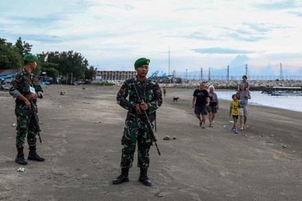 Indonesian Army Personnel Patrol Beach Near Editorial Stock Photo ...
