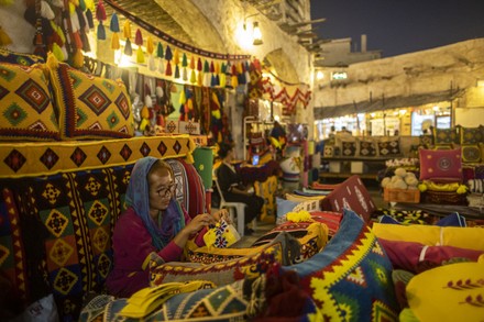 Woman Sews Traditional Embroidery Souq Waqif Editorial Stock Photo ...