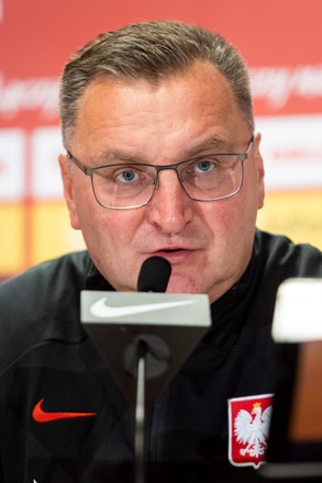 Trener Czeslaw Michniewicz During Press Conference Editorial Stock ...