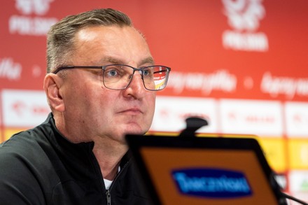 Trener Czeslaw Michniewicz During Press Conference Editorial Stock ...