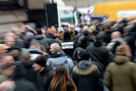 Demonstration Hooligans Rightwing Groups Under Slogan Editorial Stock ...