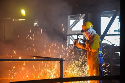 Worker Works On Ferronickel Production Line Editorial Stock Photo ...
