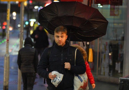 Members Public Brave Rain They Go Editorial Stock Photo - Stock Image ...