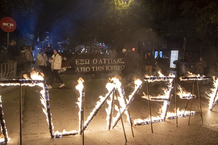 Students Cyprus Held Torch Lit Protest Editorial Stock Photo - Stock ...
