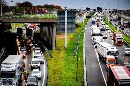 Traffic Jams Rotterdam Netherlands Holland Due Editorial Stock Photo ...