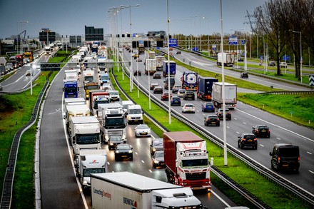 Traffic Jams Rotterdam Netherlands Holland Due Editorial Stock Photo ...