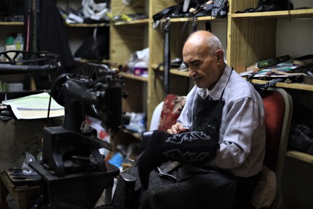 Shoe Mender Nabil Khuraim Performs His Editorial Stock Photo - Stock ...