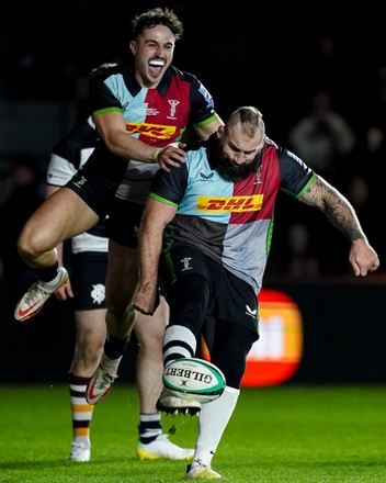Joe Marler Harlequins Celebrates Teammate Caden Editorial Stock Photo ...