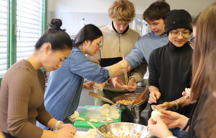 Teachers Students Make Dumplings Workshop Chinese Editorial Stock Photo ...