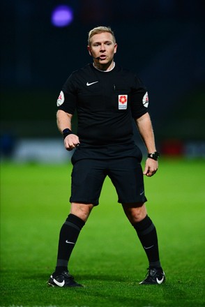 Referee Lloyd Wood During Vanarama National Editorial Stock Photo ...