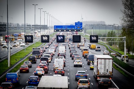 A4 Traffic Congestion On A4 Netherlands Editorial Stock Photo - Stock ...