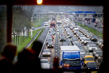 A4 Traffic Congestion On A4 Netherlands Editorial Stock Photo - Stock ...