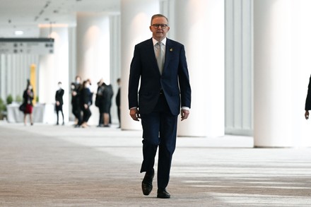 Australias Prime Minister Anthony Albanese Arrives Editorial Stock ...
