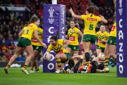 Australias Kennedy Cherrington Scores Try During Editorial Stock Photo ...
