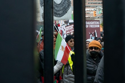 Iranians Rally Infront United Nations Headquarters Editorial Stock ...