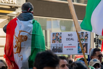 Iranians Rally Infront United Nations Headquarters Editorial Stock ...