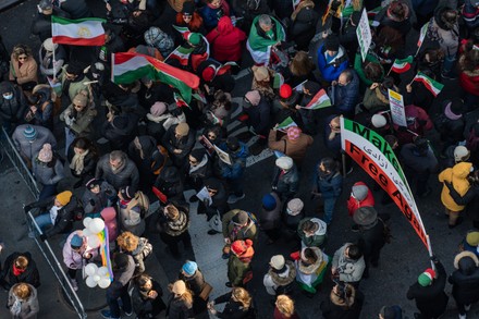 Iranians Rally Infront United Nations Headquarters Editorial Stock ...