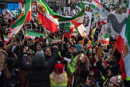 Iranians Rally Infront United Nations Headquarters Editorial Stock ...