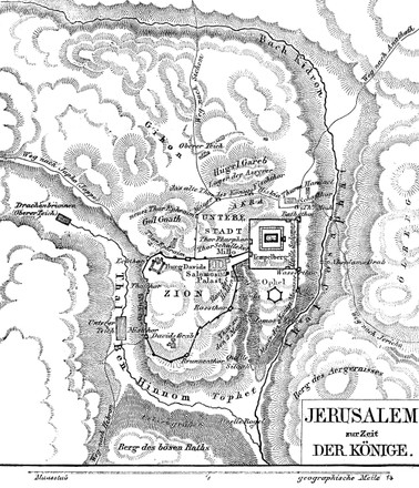 Jerusalem Time Kings Map Rivers Kidron Editorial Stock Photo - Stock ...
