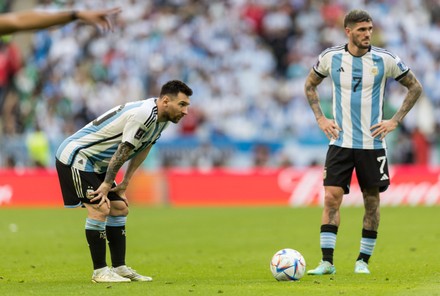 Lionel Messi Rodrigo De Paul During Editorial Stock Photo - Stock Image ...