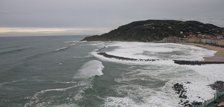 Big Waves Lash San Sebastians Paseo Editorial Stock Photo - Stock Image ...