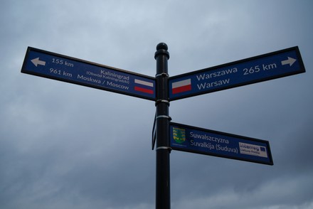 Roadsign Seen Near Three Country Border Editorial Stock Photo - Stock ...