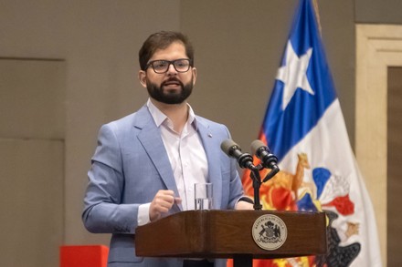 President Chile Gabriel Boric Speaks During Editorial Stock Photo ...